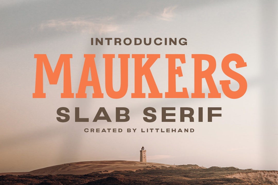 Maukers Western Slab Serif Font: Classic Cowboy Style - Etsy