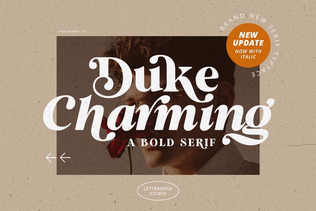 Duke Charming Font: Bold Serif With Italic - Etsy