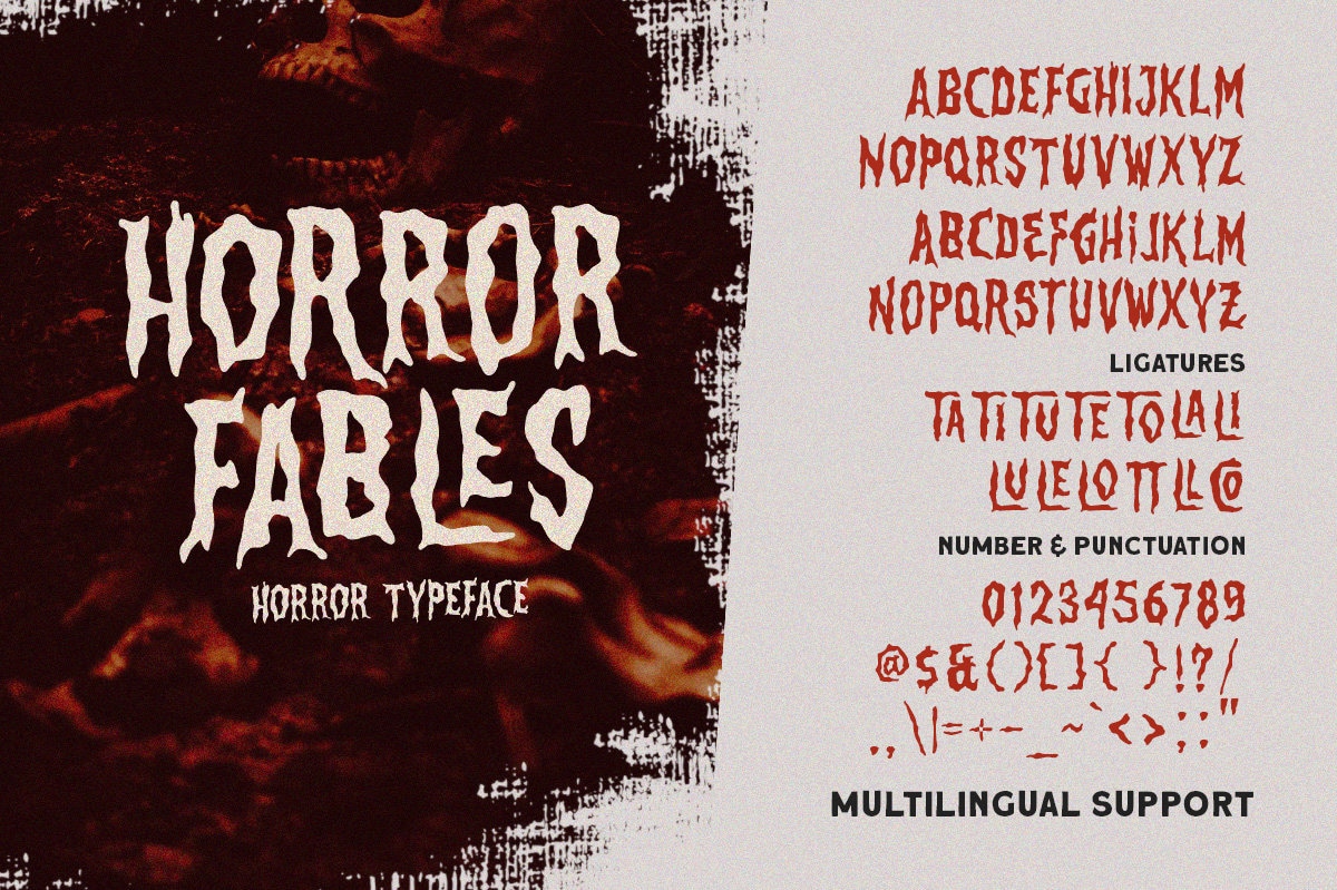 Tipografía Horror Fables: Fuente macabra y espeluznante - Etsy México