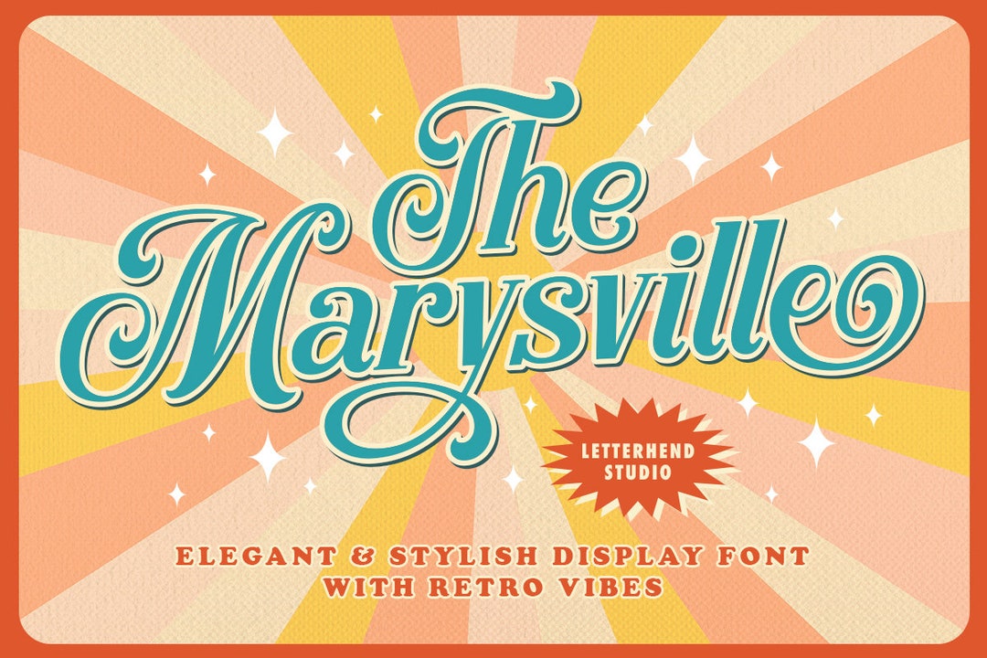 The Marysville Retro Script Font: 60s Groovy Bold Display - Etsy
