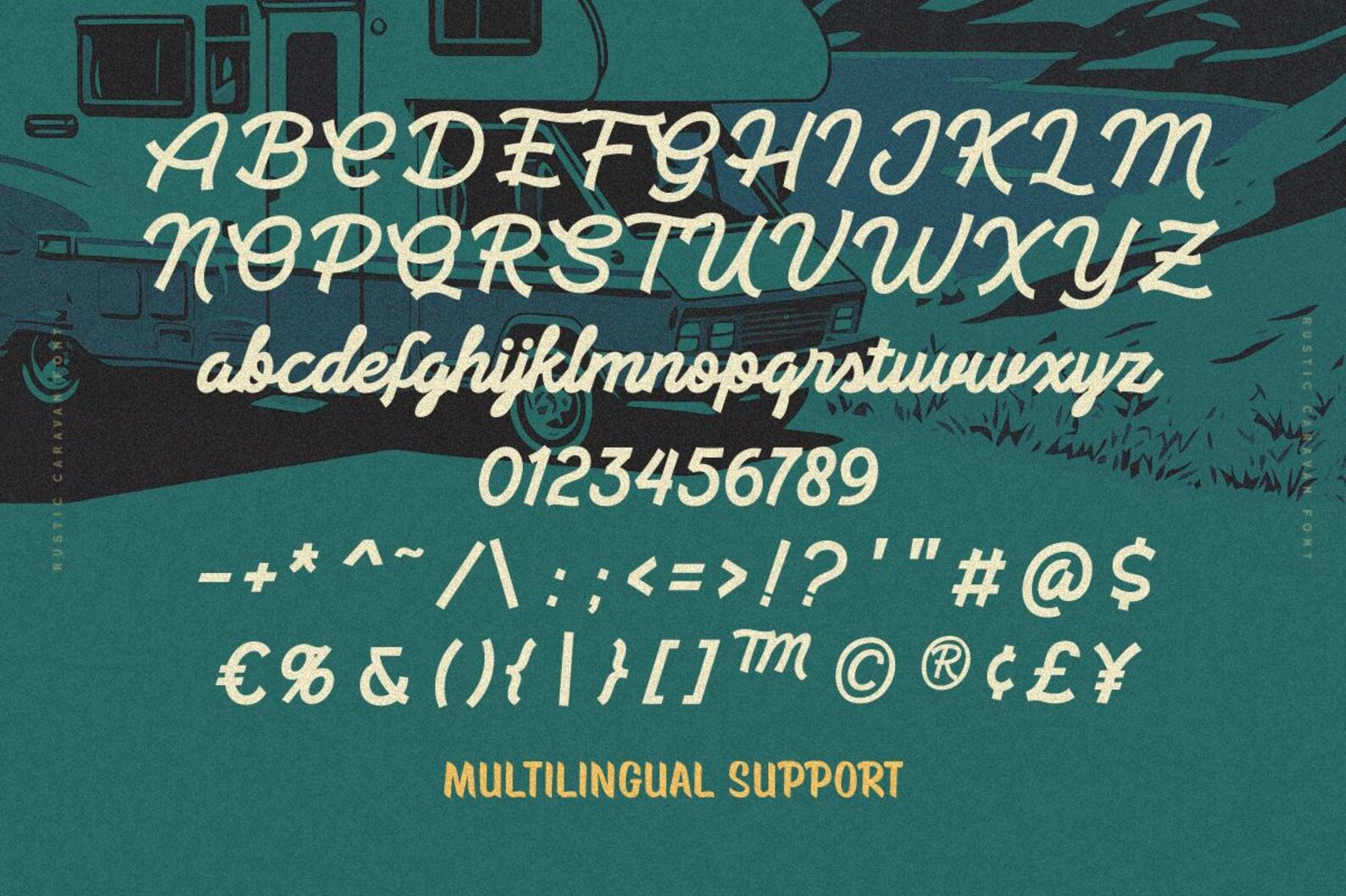 Rustic Caravan Monoline Script Font, Vintage Groovy Retro Font - Etsy