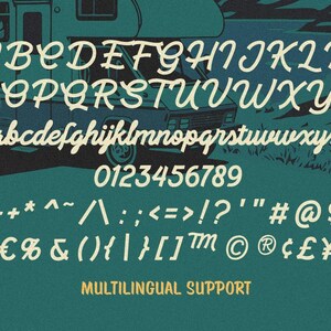 Rustic Caravan Monoline Script, Logo Font, Vintage Font, Retro Font, Groovy Font, Signage Font ...