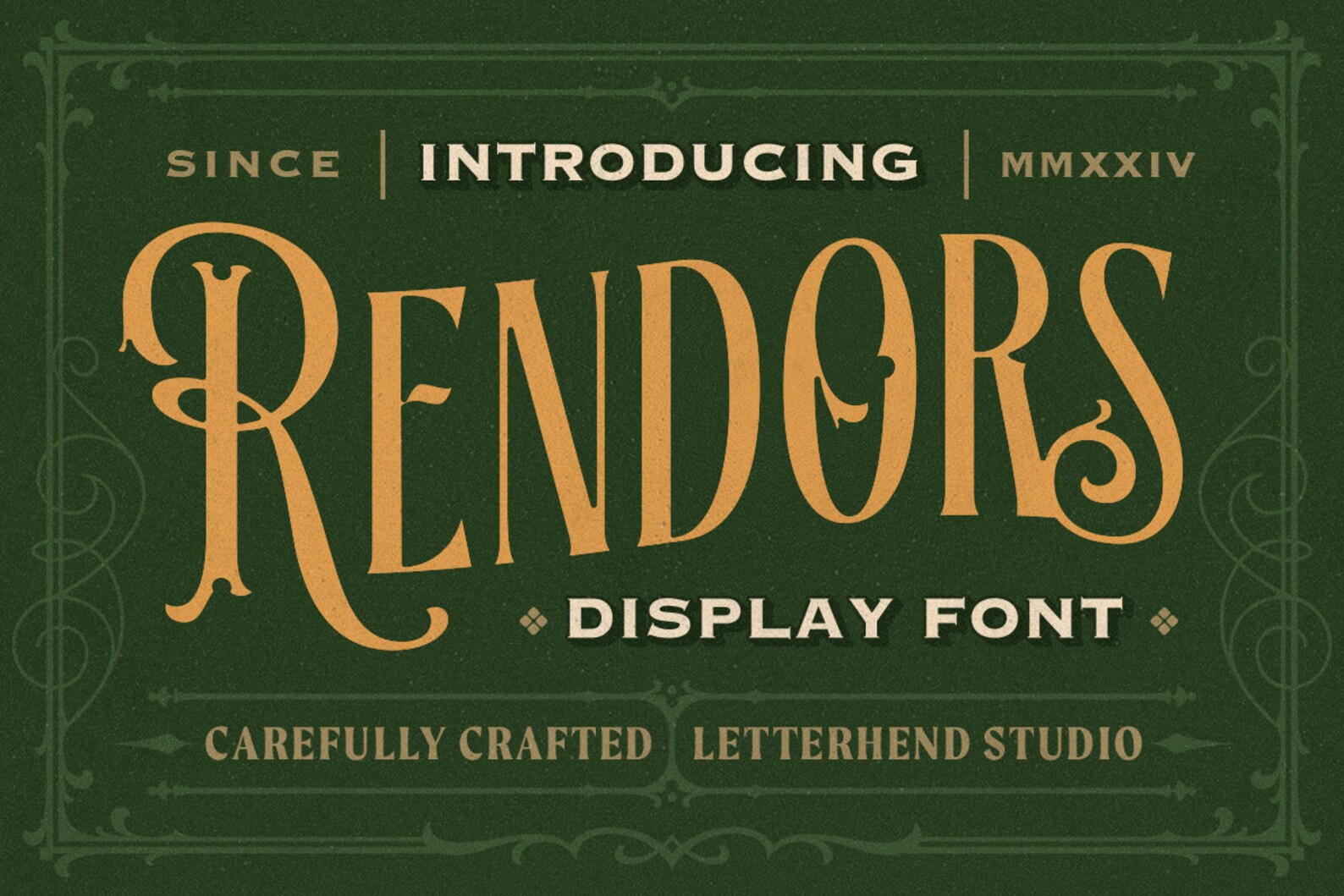 Rendors Victorian Display Font: Retro Old School Font - Etsy