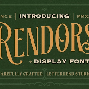 Rendors Victorian Display Font: Retro Old School Font - Etsy
