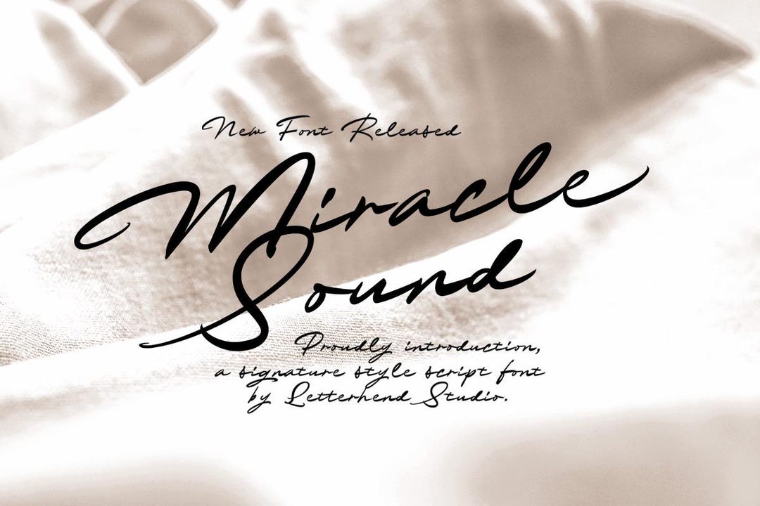Miracle Sound Signature Script, Script Font, Signature Font, Luxury Font, Elegant Font, Girly ...