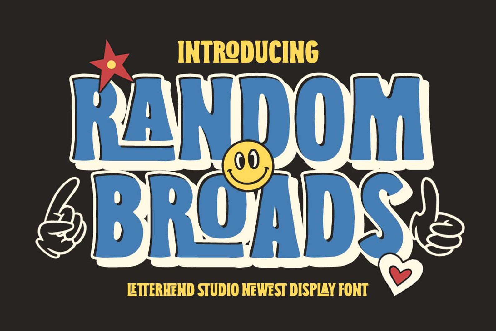 Random Broads Ligature Font: Bold Cartoon Display Font + Retro ...