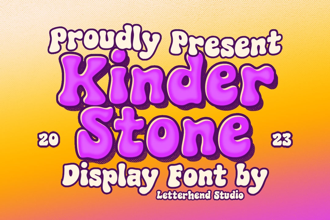Kinder Stone - Display Font, Cartoon, Playful, Fun, Whimsical ...