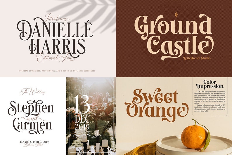 Stylish Font Bundle - Ligature Font, Serif Font, Luxury Font ...