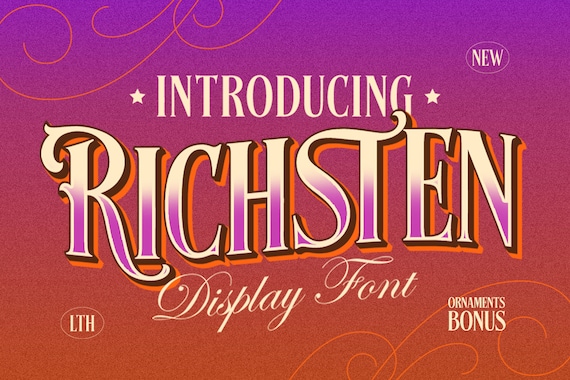 Richsten Victorian Display Font Victorian Font Vintage - Etsy