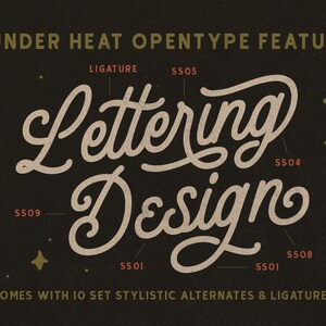 Thunder Heat Font Duo: Vintage Monoline Script & Sans Serif - Etsy