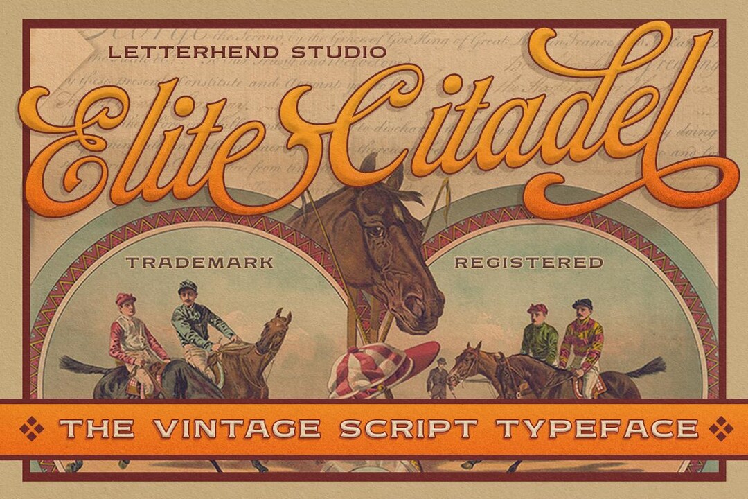 Elite Citadel Vintage Script Font: Classic Monoline - Etsy