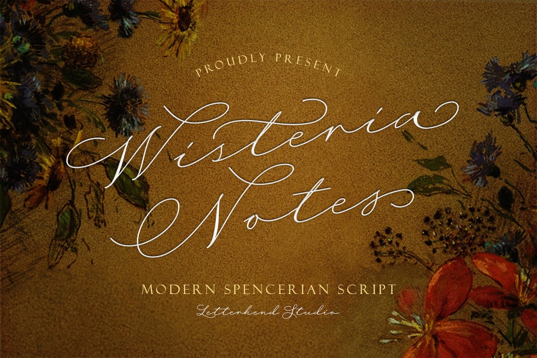 Wisteria Notes - Classy Font, Classic Font, Old School Font ...