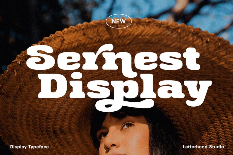 Sernest Display Font: Bold Retro Sans Serif - Etsy