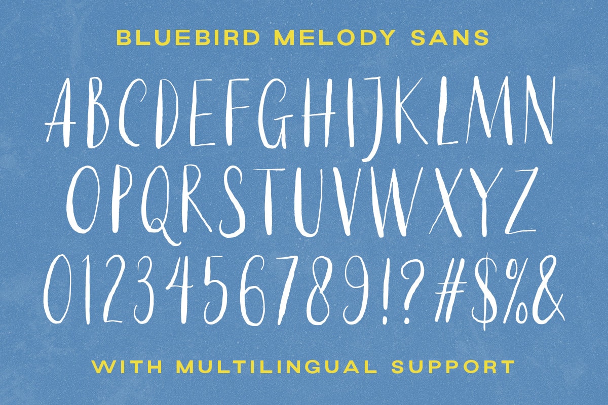 Bluebird Melody Font Duo: Hand-drawn Script & Sans Serif - Etsy
