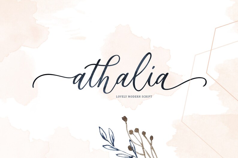 Athalia - Modern Calligraphy Script - Etsy