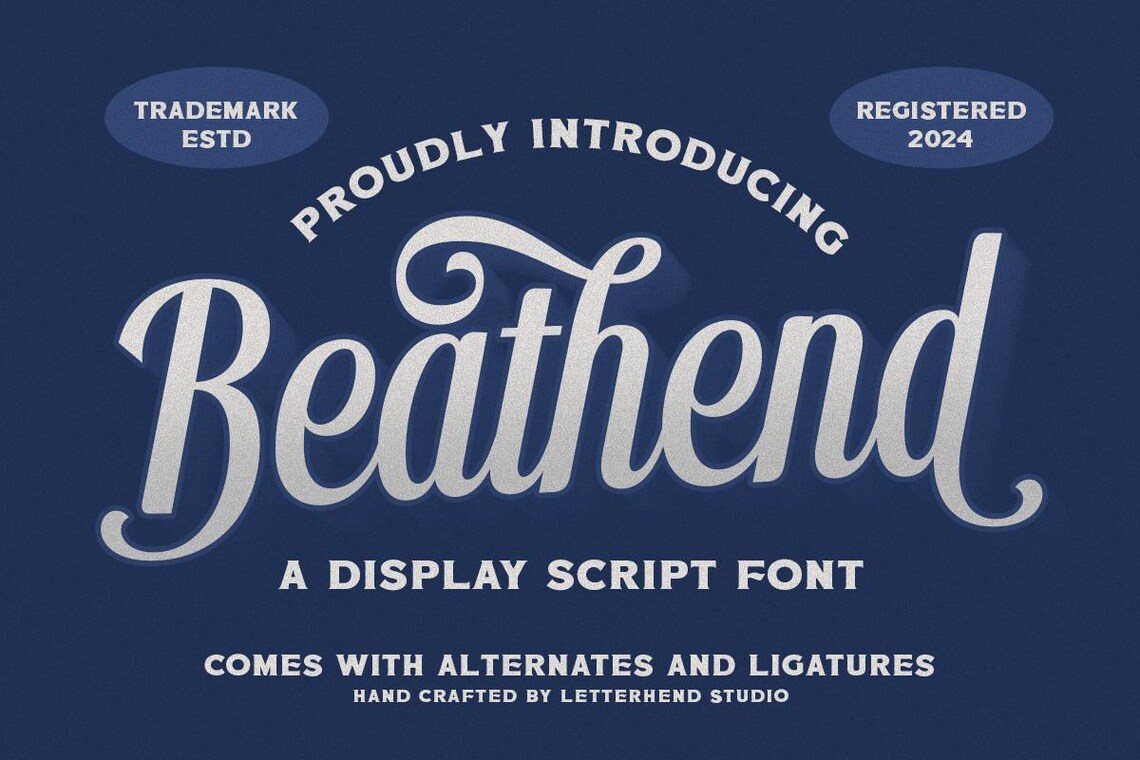Beathend Display Script, Script, Display, Font, Retro, Vintage, Elegant ...