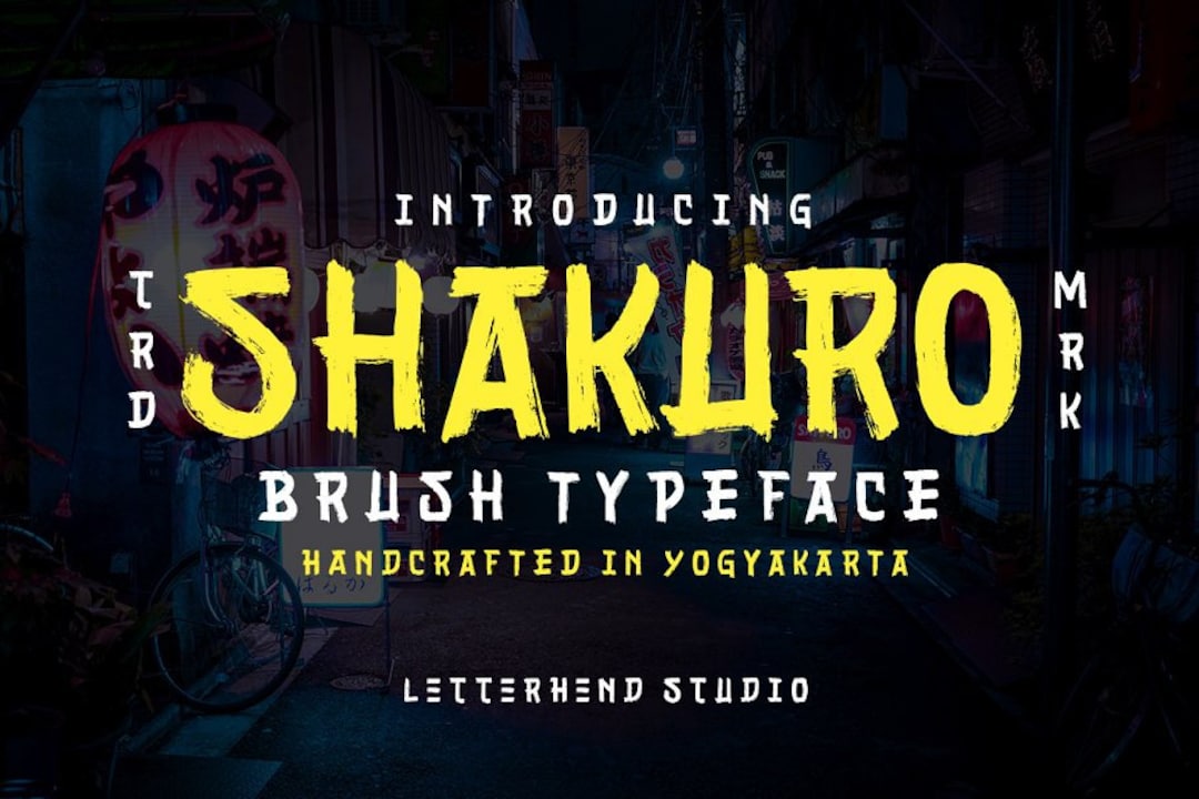 Shakuro - Brush Typeface, Japanese Font, Japanese, Japan, Asian, Brush ...