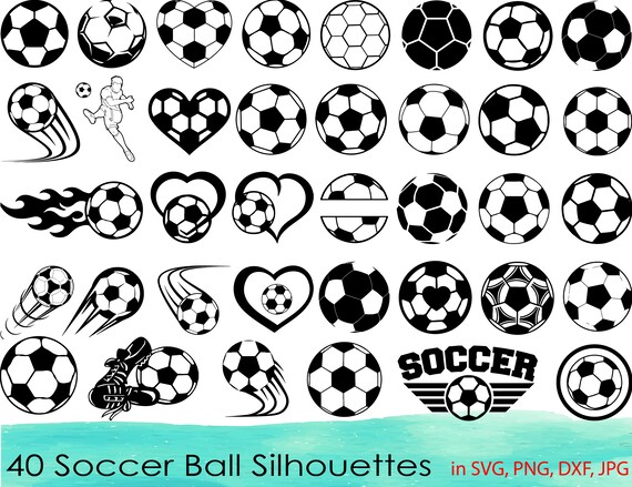 40 Soccer Ball SVG Bundlesoccer Ball Clipartsoccer Ball - Etsy