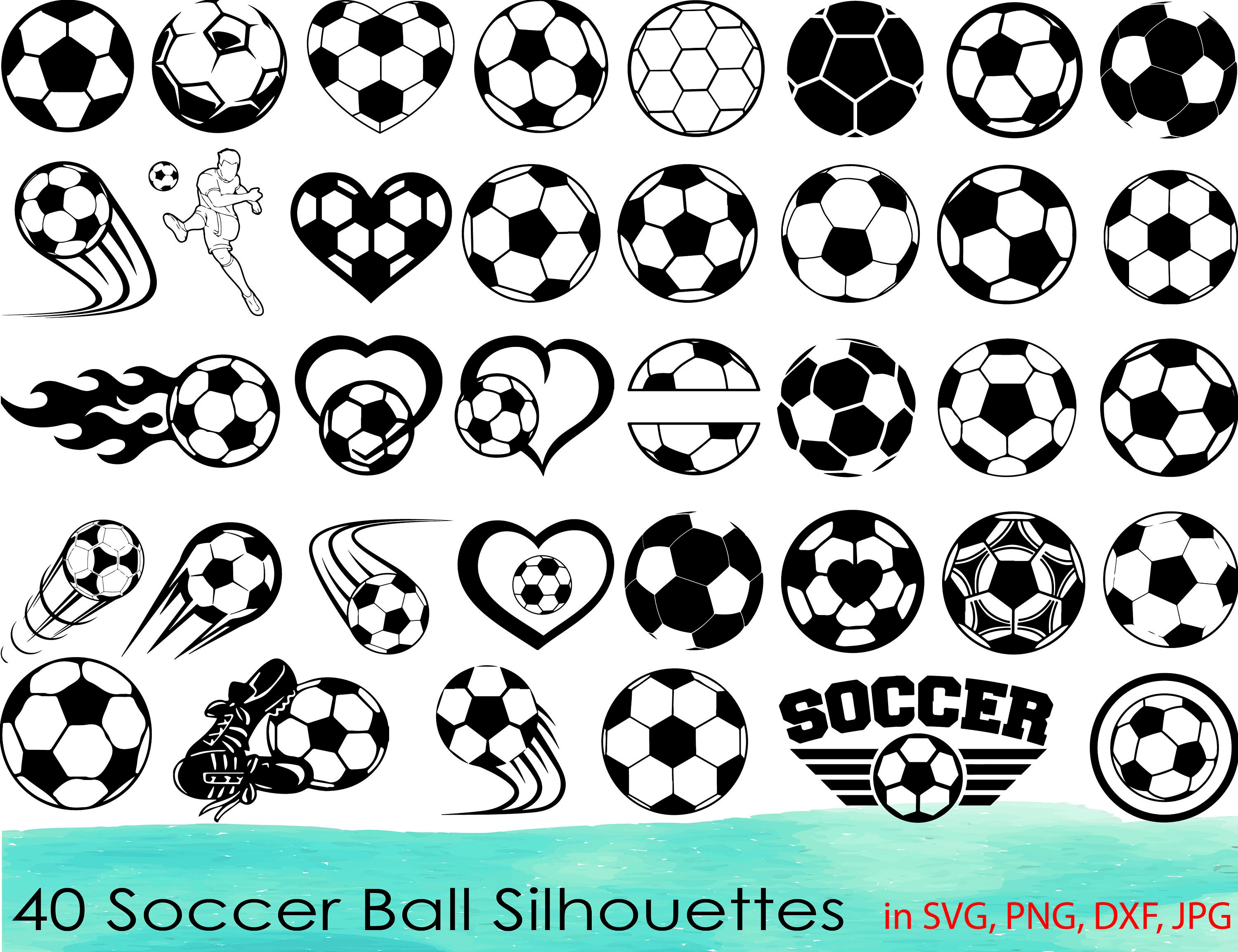 40 Soccer Ball SVG Bundle,soccer Ball Clipart,soccer Ball Dxf,soccer ...