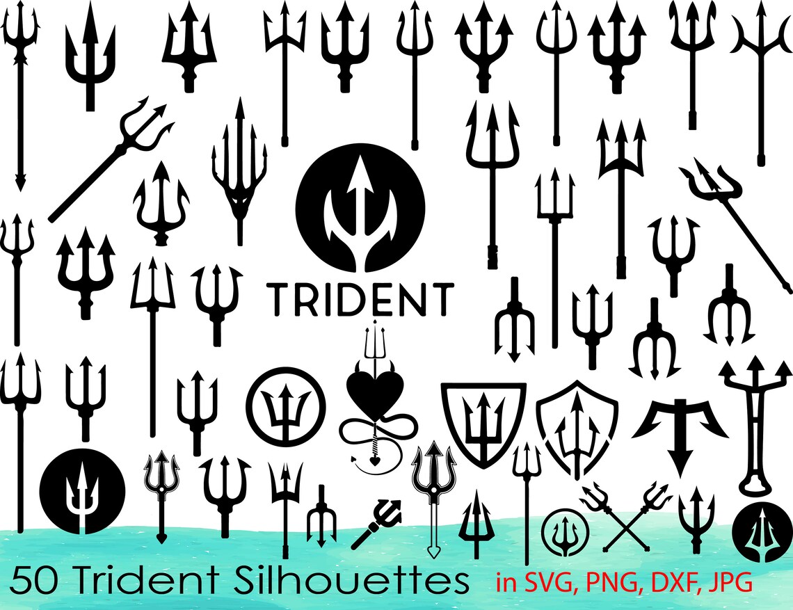 50 Trident SVG Bundle,trident Clipart,trident Dxf,trident Vector ...