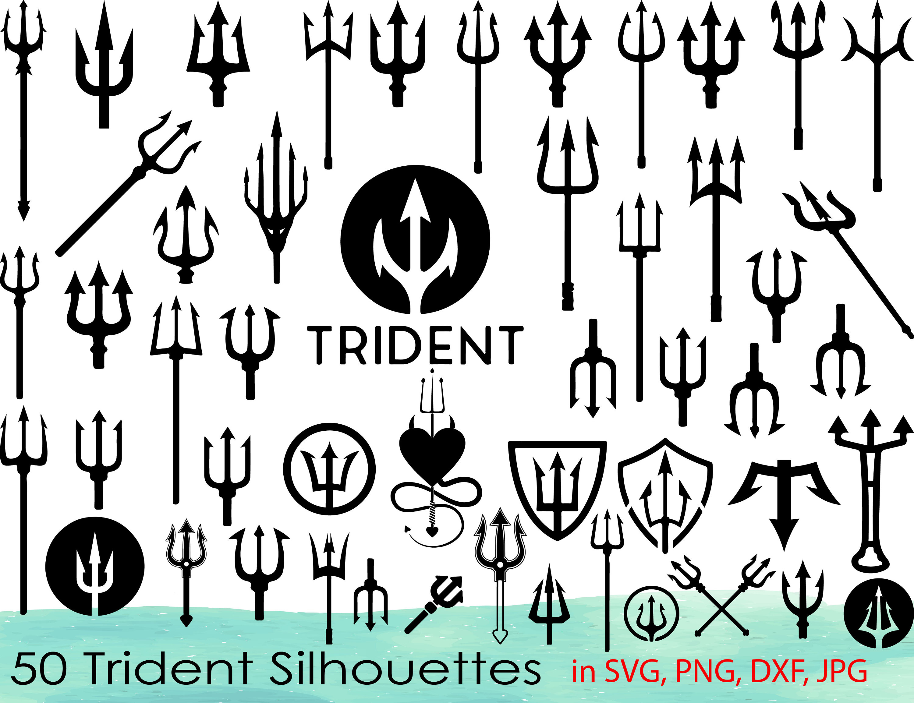 50 Trident SVG Bundle,trident Clipart,trident Dxf,trident Vector,trident Png,trident Svg,trident ...