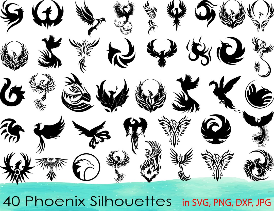 40 Phoenix SVG Bundle,phoenix Clipart,phoenix Dxf,phoenix Vector ...