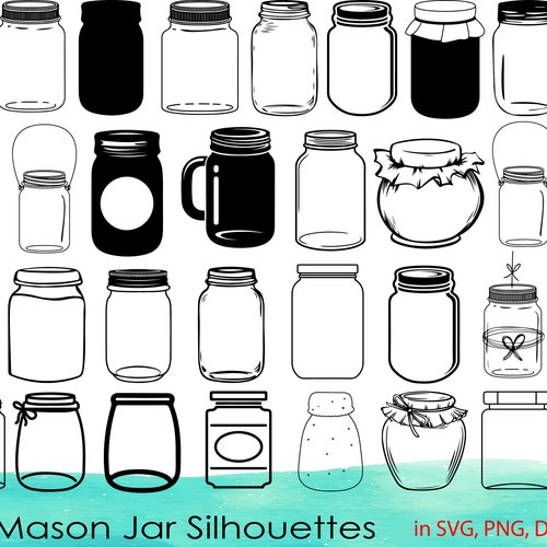 Mason Jar SVG File Bundle of 36 Cut Files Monogram Svg Png - Etsy