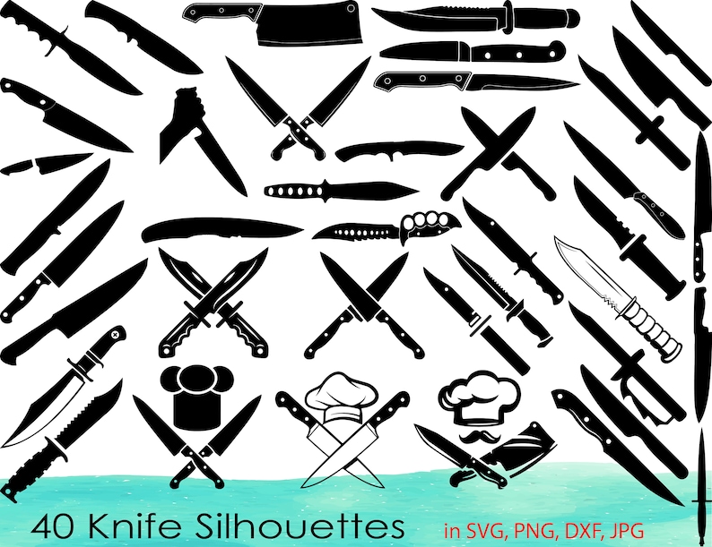 40 Messer SVG Bundle,Messer Clipart,Messer DXF,Messer Vektor,Messer png ...