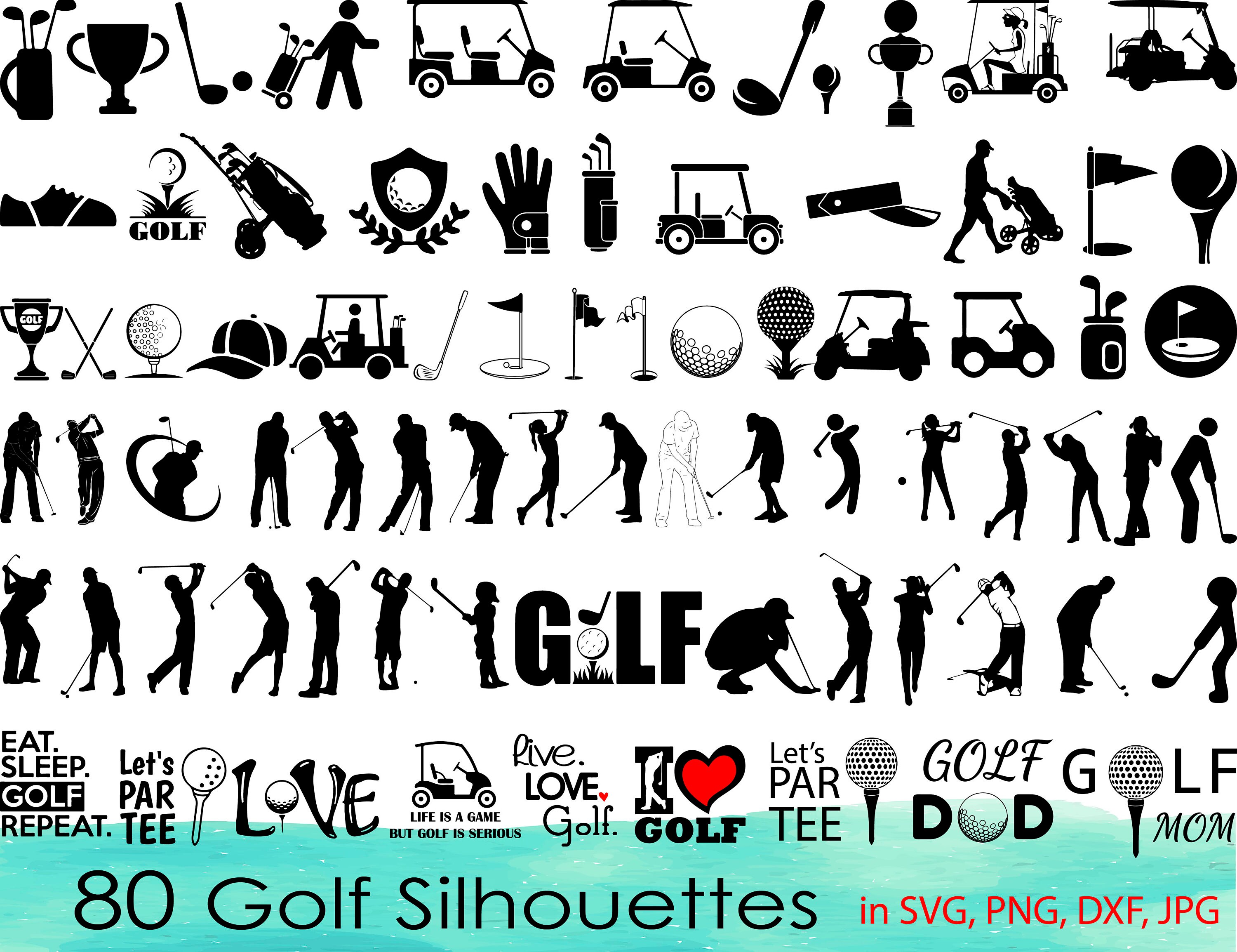 80 Golf SVG Bundle,Golf Clipart,Golf DXF,Golf Vektor,Golf png,Golf svg ...