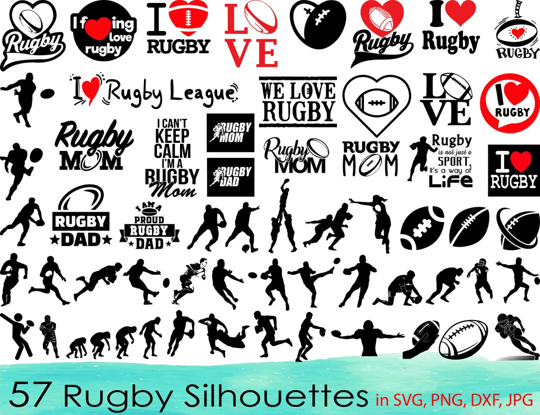 55 Rugby SVG Bundle,rugby Clipart,rugby Dxf,rugby Vector,rugby Png ...