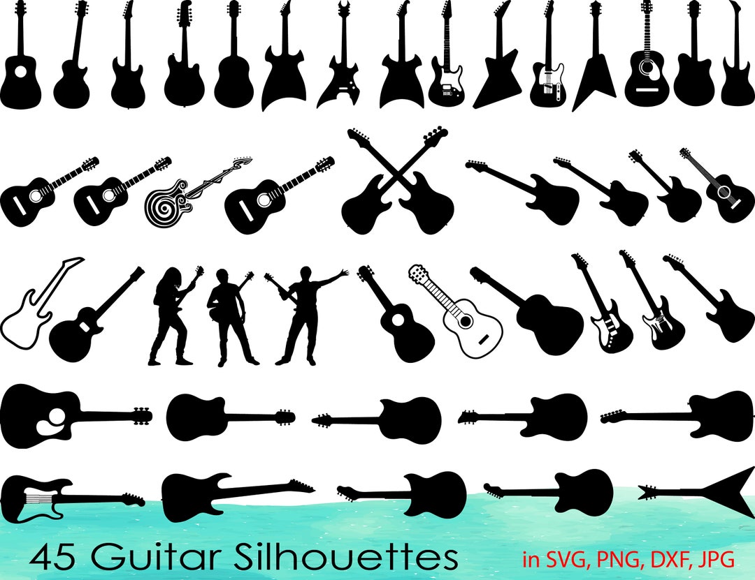 45 Guitar SVG Bundle,guitar Clipart,guitar Dxf,guitar Vector,guitar Png ...