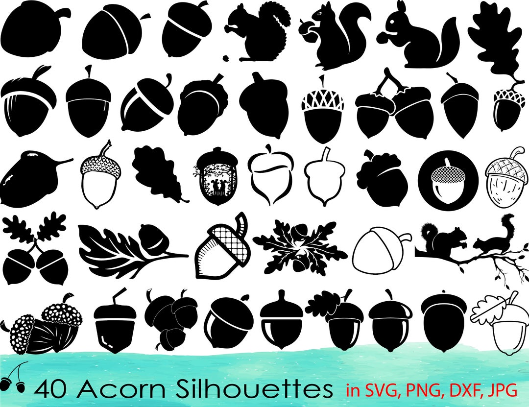 40 Acorn SVG Bundle,acorn Clipart,acorn Dxf,acorn Vector,acorn Png,oak ...