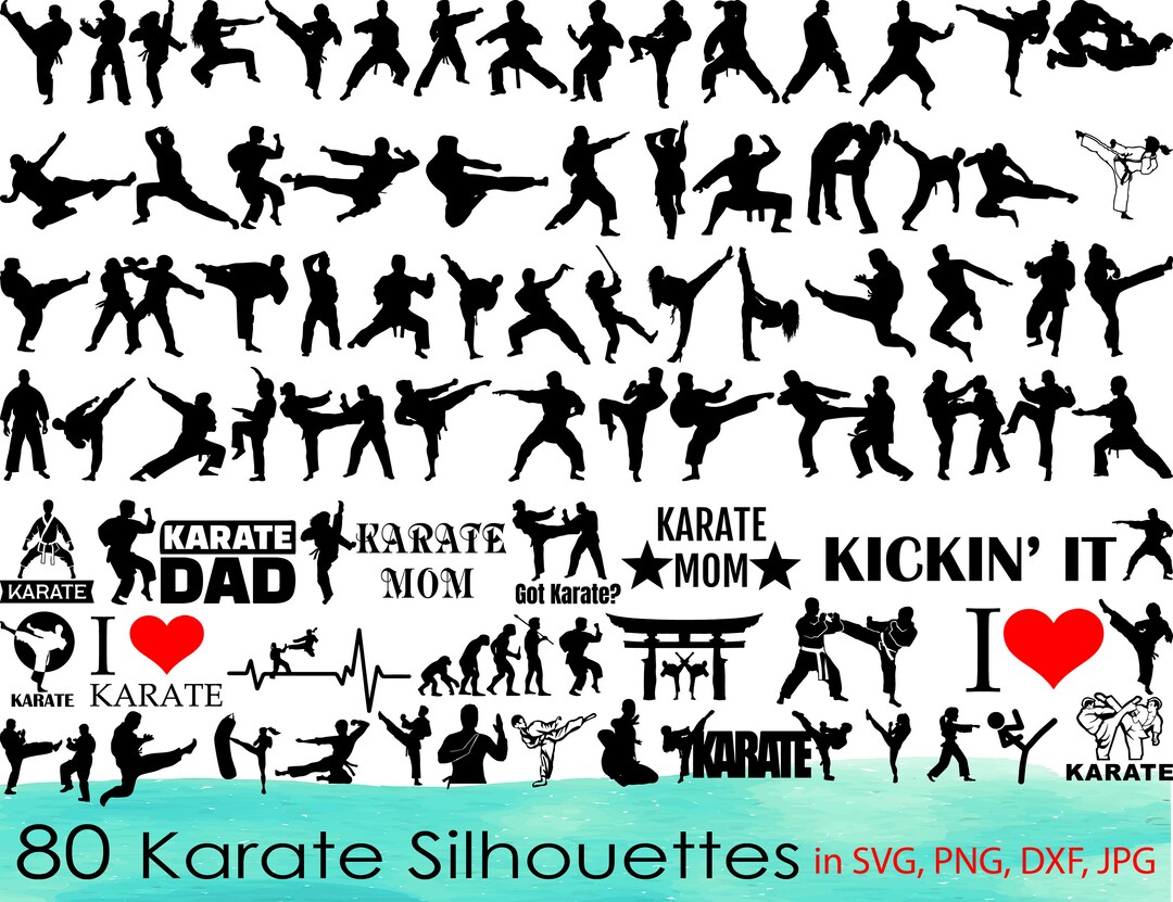 80 Karate SVG Bundle,martial Arts Dxf,karate Clipart,karate Cut File ...