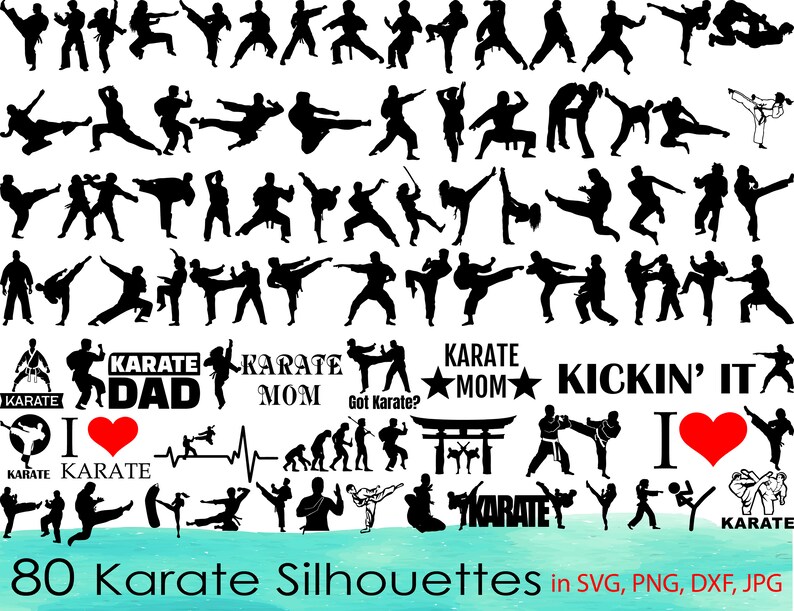 80 Karate SVG Bundlemartial Arts Dxfkarate Clipartkarate - Etsy