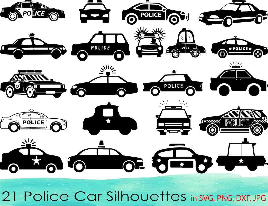 21 Police Car SVG Bundle,police Car Clipart,police Car Dxf,police Car ...
