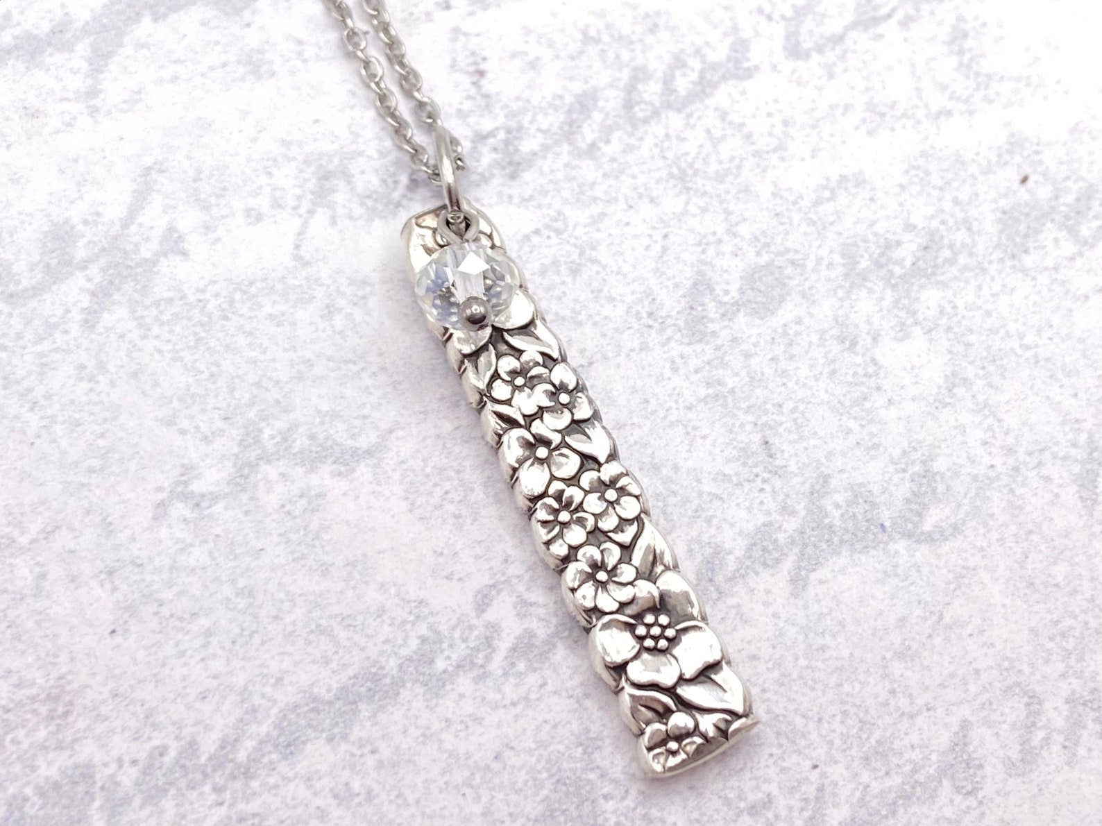 Handmade Silverware Necklace, 1970 Love Precious Flower, Vintage Spoon ...