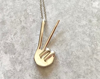 Peace Sign Fork Necklace, Silverware Jewelry, Spoon Jewelry - Etsy