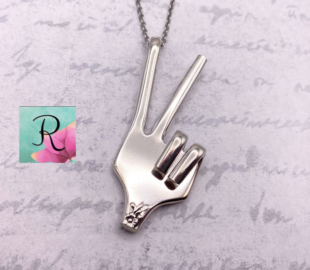 Peace Sign Fork Necklace, Silverware Jewelry, Spoon Jewelry - Etsy