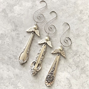 Vintage Silverware Angel Christmas Ornament, Petite Winged Silverware ...