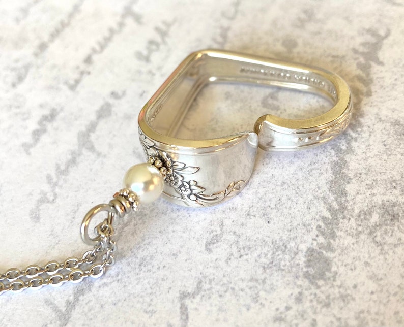 Heart Silverware Necklace Vintage 1946 Queen Bess Vintage - Etsy