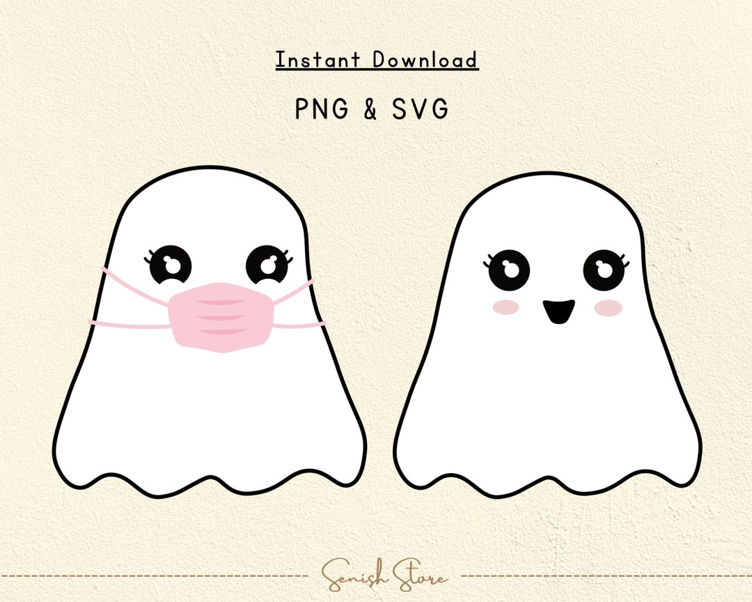 Halloween Cute Ghost Svg | Spooky Svg | Ghost Mask Svg | Halloween ...