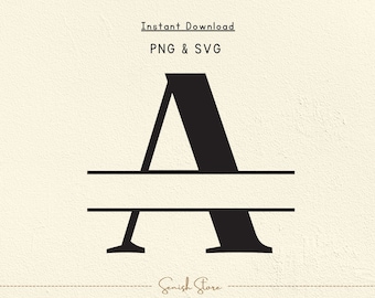 Uppercase T Letter Split Monogram Svg, Alphabet Split Name Frame, Split ...