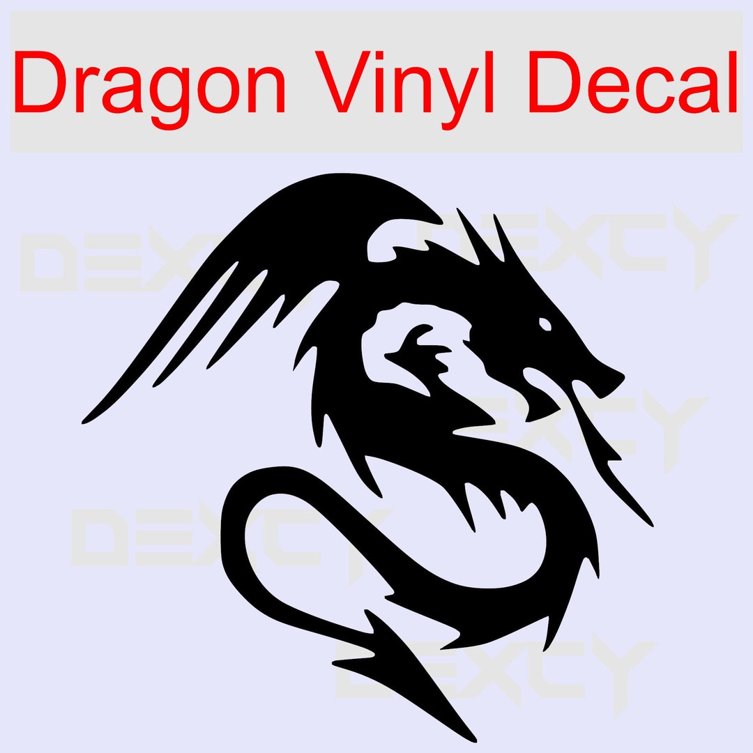 Dragon Vinyl Decal Dragon Vinyl Sticker Custom Vinyl Dragon Decal ...