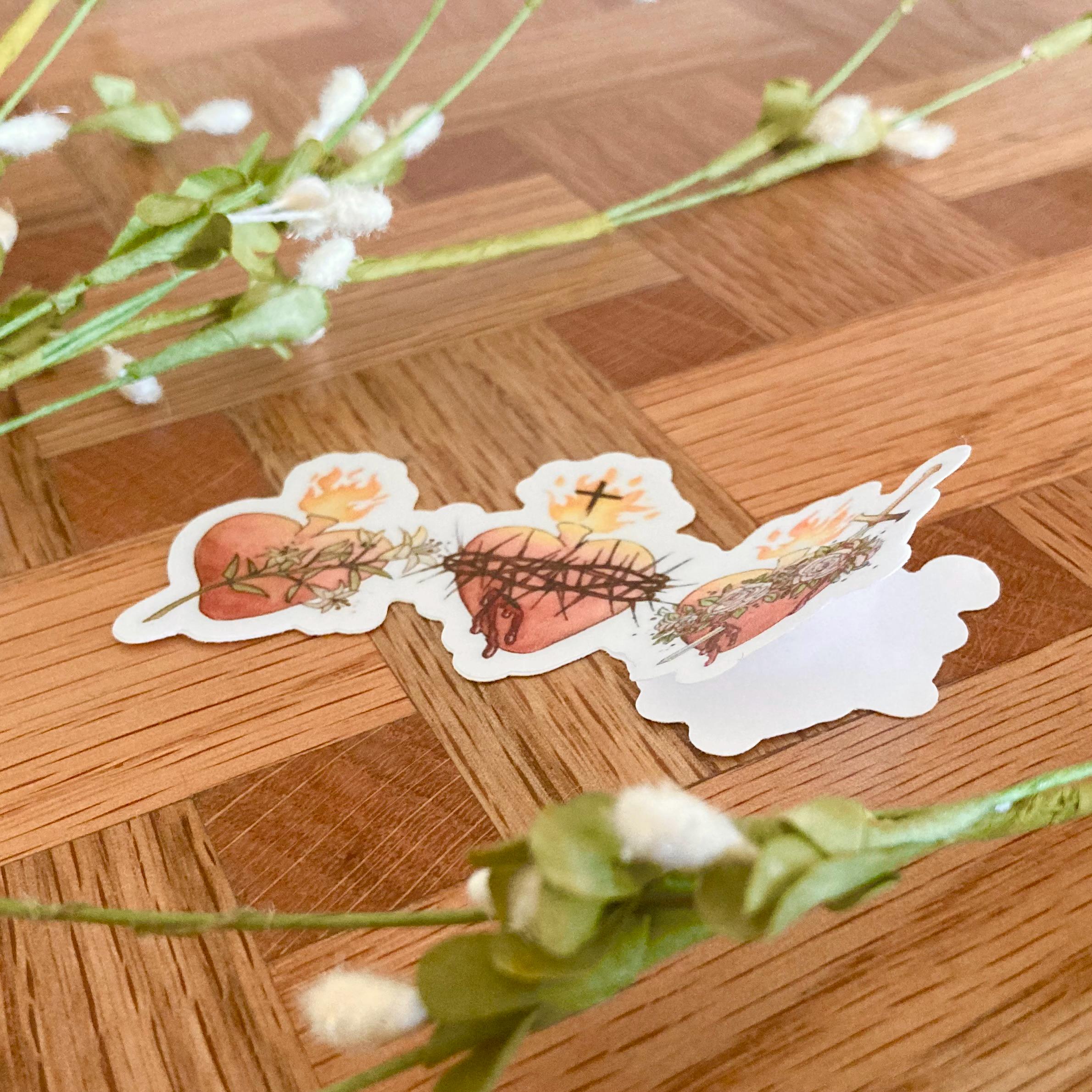 Hearts of the Holy Family Sticker - Etsy