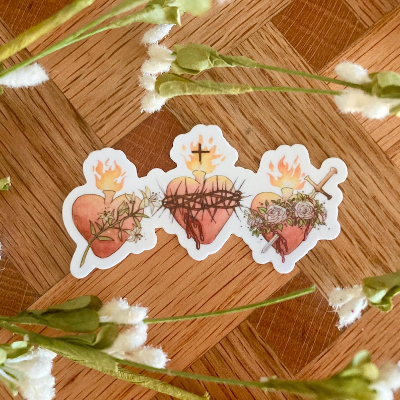Hearts of the Holy Family Sticker - Etsy