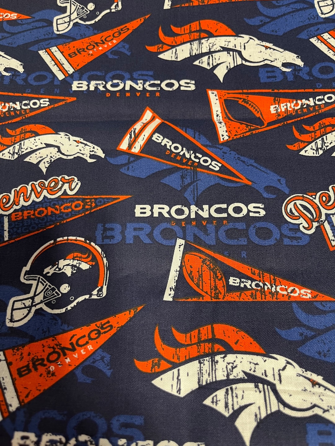 NFL Denver Broncos Retro Fabric - Etsy