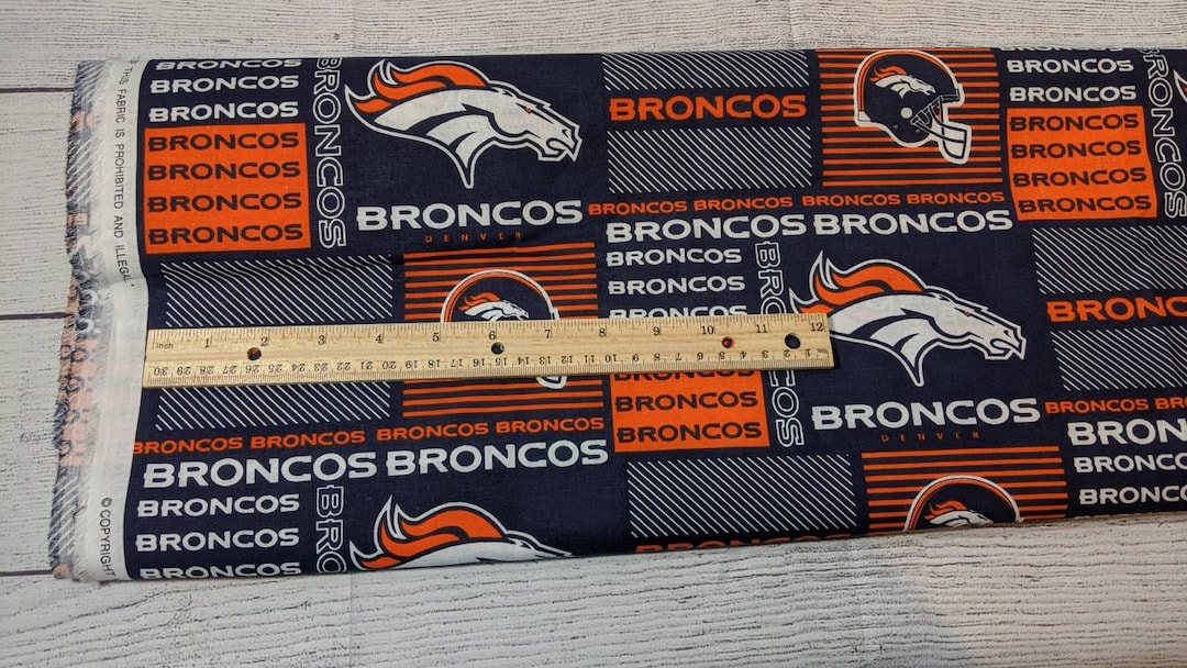 NFL Denver Broncos Patchwork Fabric - Etsy
