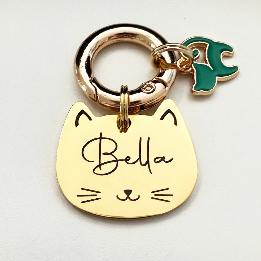 Engraved Cat Name Tag in Stainless Steel /personalized Cat ID Tags/cat ...