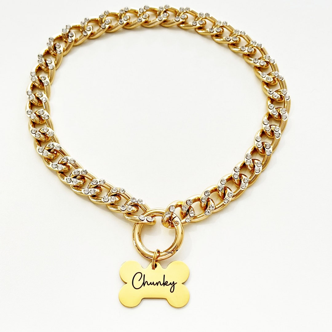 Custom Dog Chain Necklace, Lightweight Dog Chain Collar, Dog Necklace ...