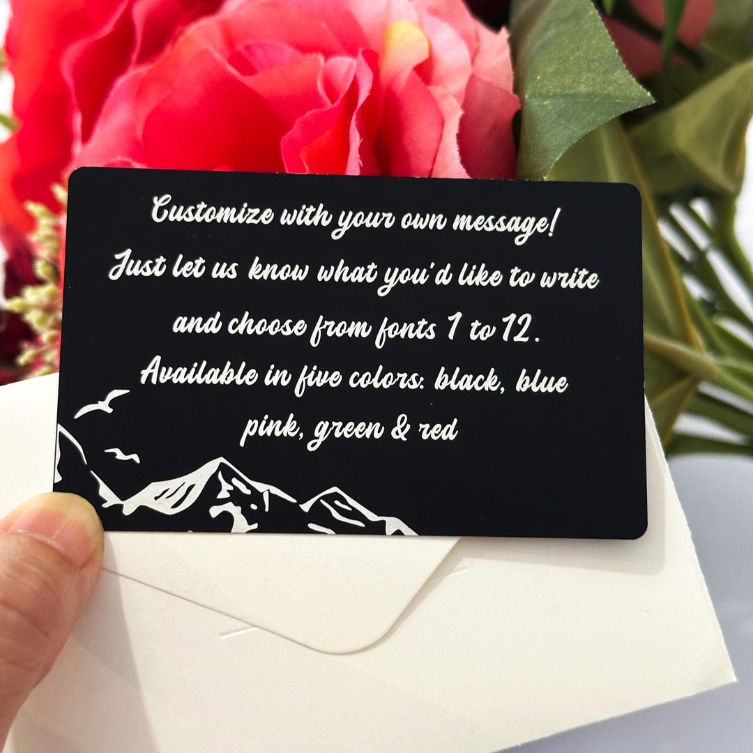 Metal Wallet Card Personalised Your Own Message, Insert Wallet Card ...